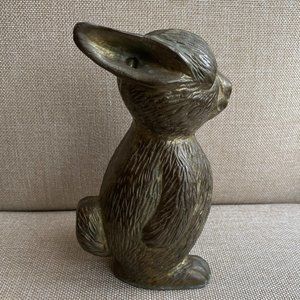 Accents | Vintage Bronze 6 Rabbit Statuefigure Heavy Weighted Standing ...